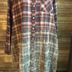 ODDY | Tops | Ombr Style Button Down Shirt Dress | Poshmark